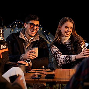 Men's Heated Jacket with Detachable Hood, Waterproof Winter Outdoor Heating Jackets for Men (Battery Pack Included)