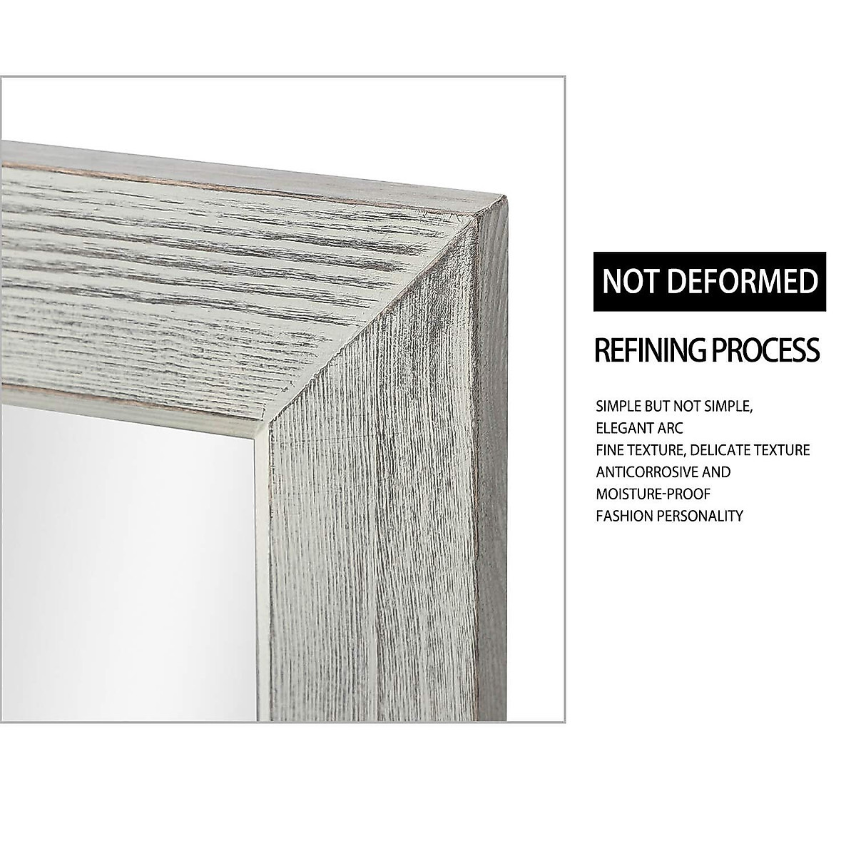 Elevens Traditional Full Length Floor Mirror 65"x22" Rustic Tall Floor Mirror Wall Mirror Standing or Leaning Against Wall for Bedroom, Dressing and Wall-Mounted - Gray