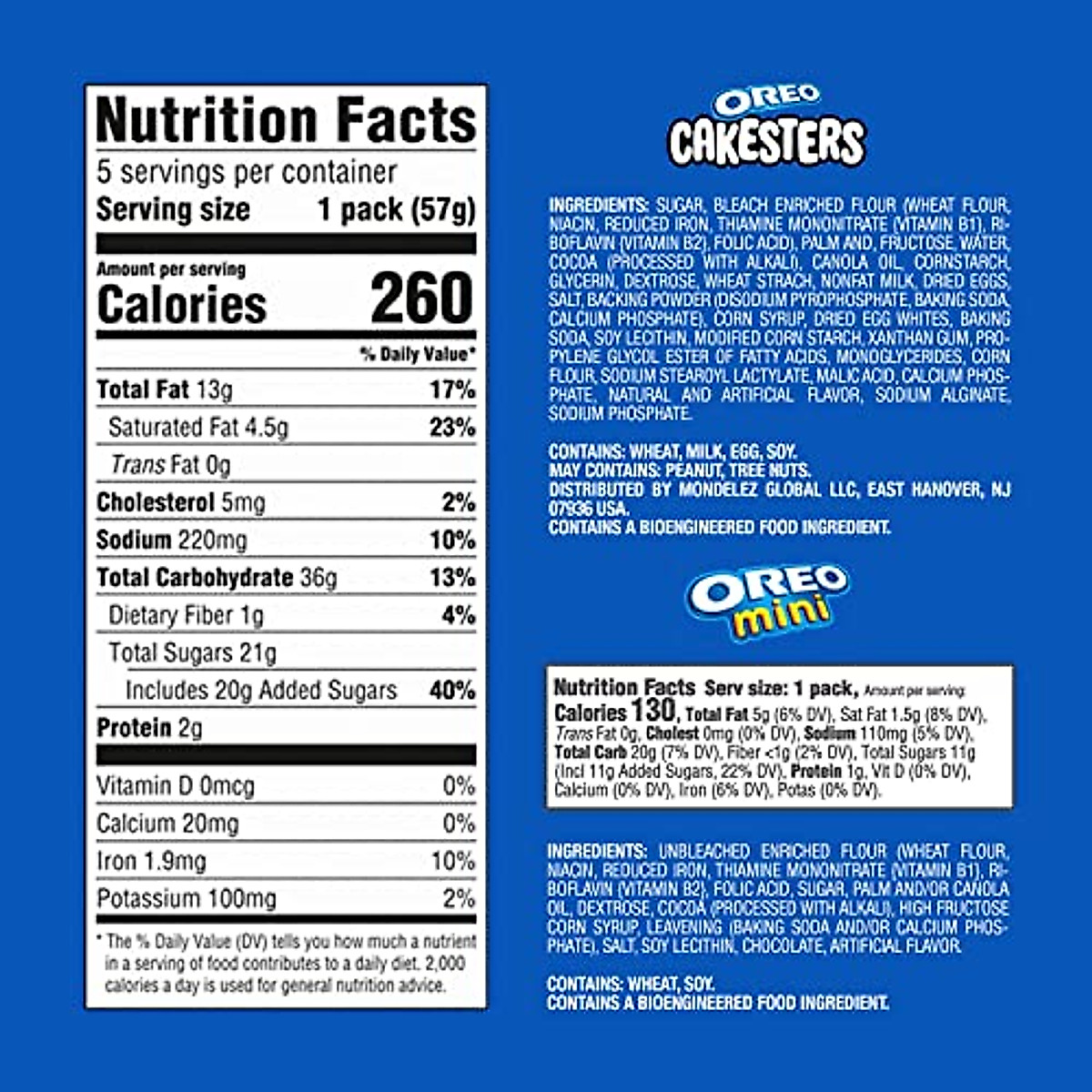 OREO Cakesters Soft Snack Cakes, 3 - 5 Count Packs (15 Total Snack Packs) + Bonus OREO Mini Cookie Snack Pack