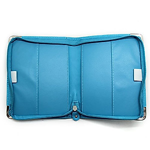Bible Cover Book Protector, Boshiho Smooth PU Leather Bible Case Cover for Women&Men Zip Notebook Protector Cover Perfect Gift for Christian (Large-Blue)