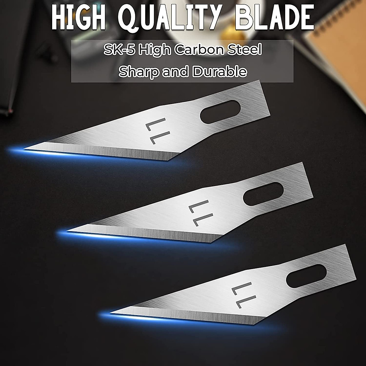 Jetmore 60 Pack Exacto Knife Blades 11, Craft Knife Blades Replacement, Exacto Blades 11, Hobby Knife Blades Refills for Art, Craft, Scrapbooking, Cutting, Carving