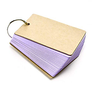 300Pcs Multicolor Kraft Paper Blank Flash Cards Study Cards Note Cards with Binder Ring for Bookmark/DIY Greeting Card/Index Card Stock for School Home Office Use, 90 * 55MM