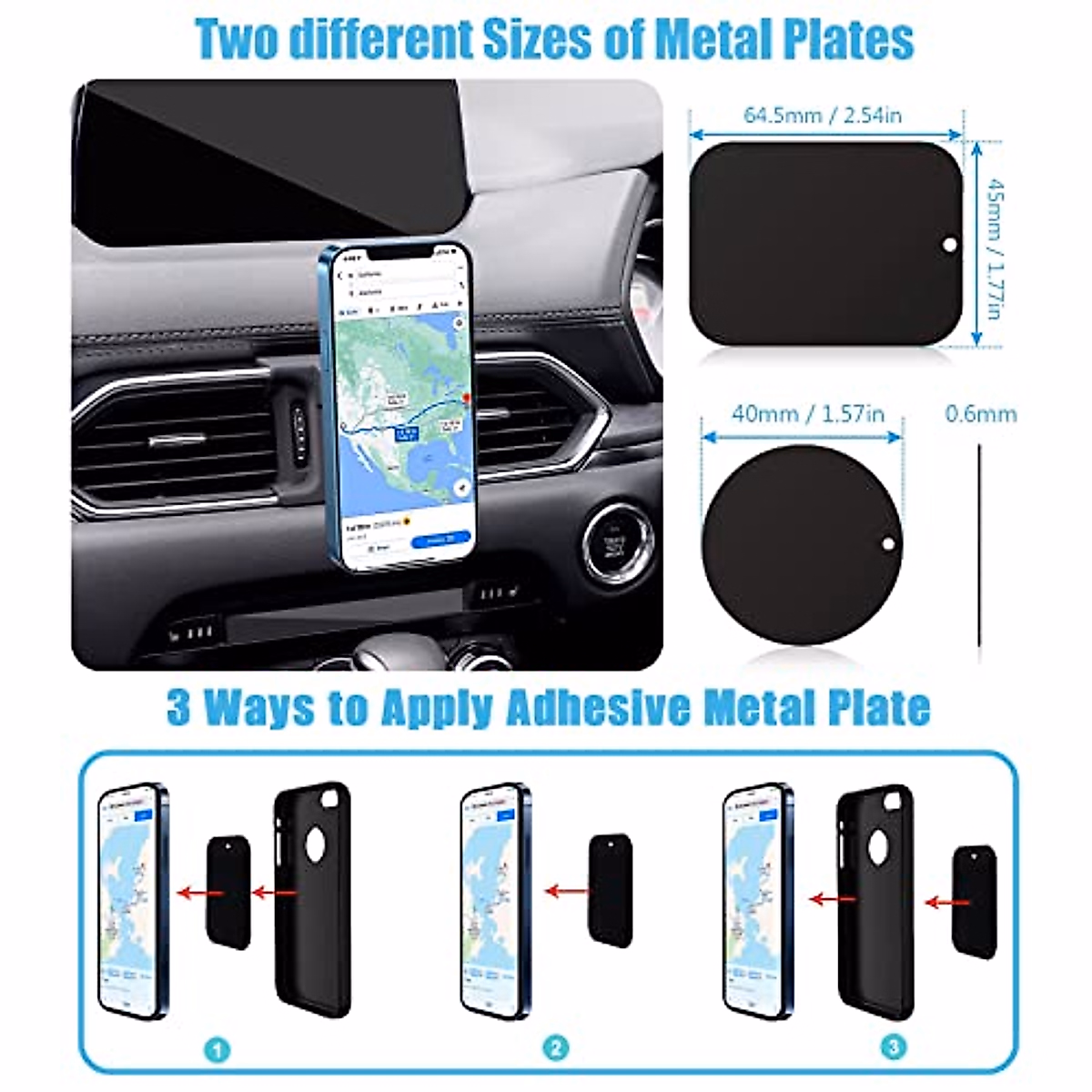 Mengfly Car Phone Holder, Car Air Vent Phone Stand Mount, for Mazda CX-5 2023 2022 2021 2020 2019 2018 2017, Auto Dashboard Magnetic Navigation Bracket, for iPhone, Samsung and All Smartphone