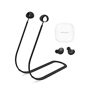 SUIHUOJI Galaxy Buds 2 Strap, Soft Silicone Special Anti-Skid Design Sports Anti Lost Strap Lanyard Accessories ONLY Compatible with Samsung Galaxy Buds 2 Earbuds Neck Rope Cord - Black