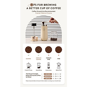 BENFUCHEN Travel Coffee Press, Vacuum Insulated Portable French Press, Stainless Steel Portable Coffee Maker/Tea Press, 12oz, Rose Red