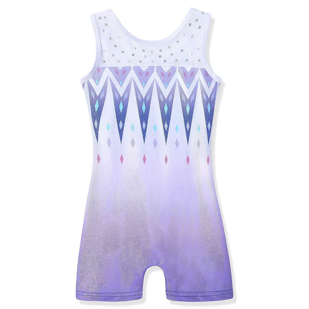 HOZIY Leotards for Girls Gymnastics 4t 5t Purple Snow Ice Sparkly Sequins Biketards