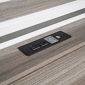 Harper & Bright Designs Full Platform Bed with Trundle and USB Ports, Metal Full Bed Frame with Storage Headboard and Steel Slat Support, for Bedroom and Guest Room (Full Size, White)