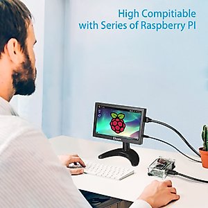 Dcorn 7 inch Mini Monitor,Small HDMI Monitor 1080P IPS Computer Monitors Support HDMI VGA BNC AV Input with Wall Bracket&Remote Control 1280x800 Pixel,160 Full Viewing w/Speaker