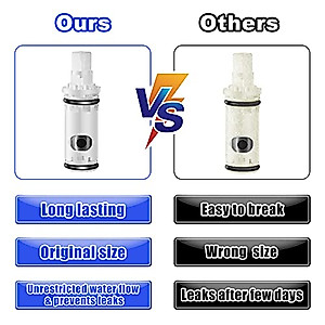 Enhon 3 Pack Faucet Cartridge Replacement Kit Compatible with Moen 1224 1224B Double Handle Faucets and Tub Showers, Durable Brass and Plastic