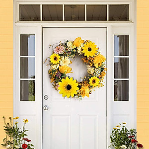 N&T NIETING Artificial Sunflowers, 20Pcs Fake Silk Sunflower Heads with Stems for DIY Crafts Wedding Party Home Garden Decorations