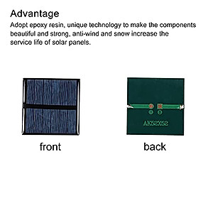 MECCANIXITY Mini Solar Panel Cell 3V 125mA 0.375W 52mm x 52mm for DIY Electric Power Project Pack of 10