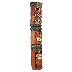 Design Toscano CS22670 Aloha Hawaii Tiki: Moai Haku Pani Sculpture, 5.5"D x 5.5"W x 31"H, woodtone