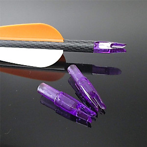 Letszhu Hunting Archery Arrows Nocks 6.20mm/.244” Insert Diameter Tail for Compound Recurve Bow (50 Pack) (Transparent Purple)
