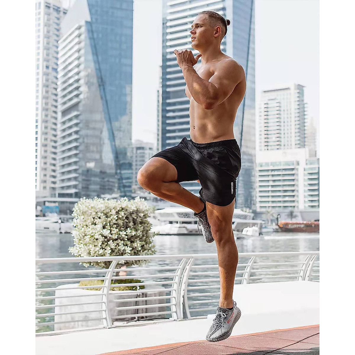 CANGHPGIN 2 Pack Mens Workout Athletic Shorts 7 inch Inseam Quick Dry Hiking Shorts Men Lightweight Sports Gym Shorts Running