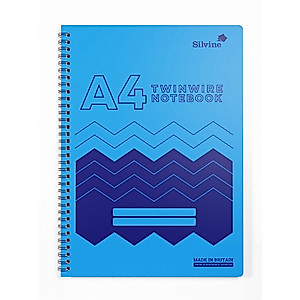 Silvine 160 Page A4 Wirebound Notebooks with Durable Wipe Clean Covers [Assorted Pack of 5]