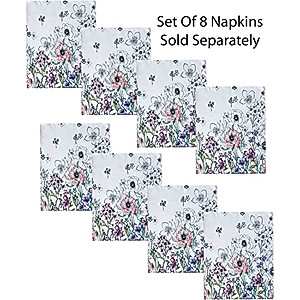 Newbridge Garden Breeze Easter Bordered Fabric Tablecloth - Sweet Pastel Spring Floral Easy Care Stain Resistant Fabric Tablecloth, 60” x 84” Oval