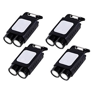 KunHe 4 Pack Rechargeable EDC Flashlights, Small LED Keychain Flashlights, Portable Pocket Flashlight, 300 Lumens Key Chain Lights