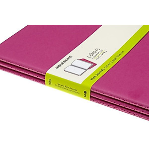 Moleskine Cahier Journal, Soft Cover, XL (7.5" x 9.5") Plain/Blank, Kinetic Pink, 120 Pages (Set of 3)