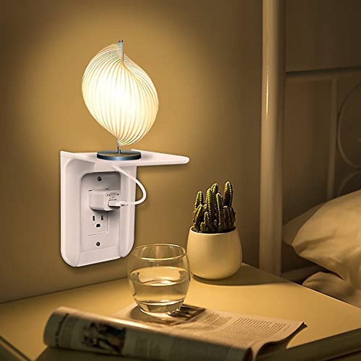 SDlumeiy Standard Vertical Duplex Decorative Socket Bracket，Socket Rack Wall Bracket，Home Wall Shelf for Bathroom Organizer（5.7x5.3x6.8inch） White 2pack