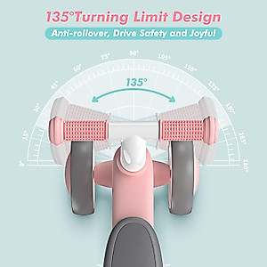 DRAMATION Baby Balance Bike for 1 Year Old Girls Gifts, 10-12 Months No Pedal Toddler Balance Bike with 4 Silence Wheels, 1st Birthday Gift, Ride On Toys for Boys Girls 1 Years Old, Pink