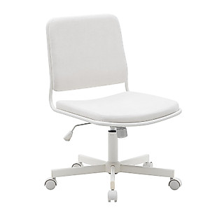 Hoxne Adjustable Ergonomic Office Chair with Lumbar Support, Breathable Polyester Cloth Fabric Padded Seat Backrest, Heavy-Duty Swivel Castersfor Home and Office Use - Beige