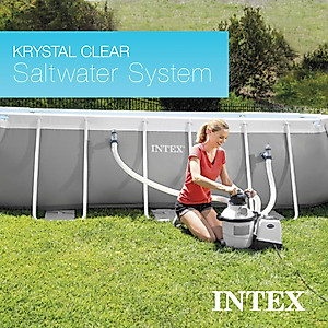Intex 14 Inch Krystal Clear 1500 GPH Saltwater System and Sand Filter Pump for Above Ground Pools with Automatic Timer and 6-Function Control