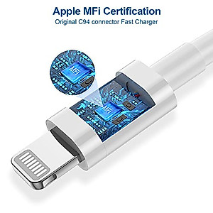 USB C to Lightning Cable [Apple MFi Certified] 4Pack 3FT iPhone Fast Charger Cable Compatible iPhone 14/14 Pro/14Pro Max/13/13 Pro/12/12 Pro/11/11 Pro/XR/XS/X/8/8 Plus/iPad
