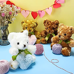 3 Pieces Stuffed Plush Bear Soft Stuffed Bear with Bow Tie Cute 2022 Graduation Stuffed Plush Animal Dolls, 8 Inch Stuffed Bear Plush Toy (Dark Yellow, Simple Style)