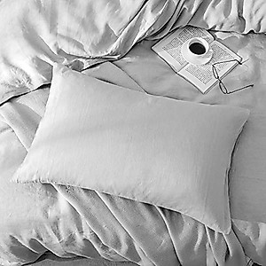 Merryfeel Linen Sheet Set Queen, Luxurious 100% French Linen Bed Sheets Deep Pocket Sheets, 4 Pieces Breathable Bedding Set, Washed French Linen Sheet- Grey