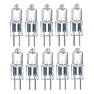 10pcs G4 Halogen Light Bulb 35W T3 JC Type Clear 12V AC/DC Bi-Pin Bulb for Landscape Lighting,Accent Track Under Cabinet Puck Light 360° Warm White (watts, 35)