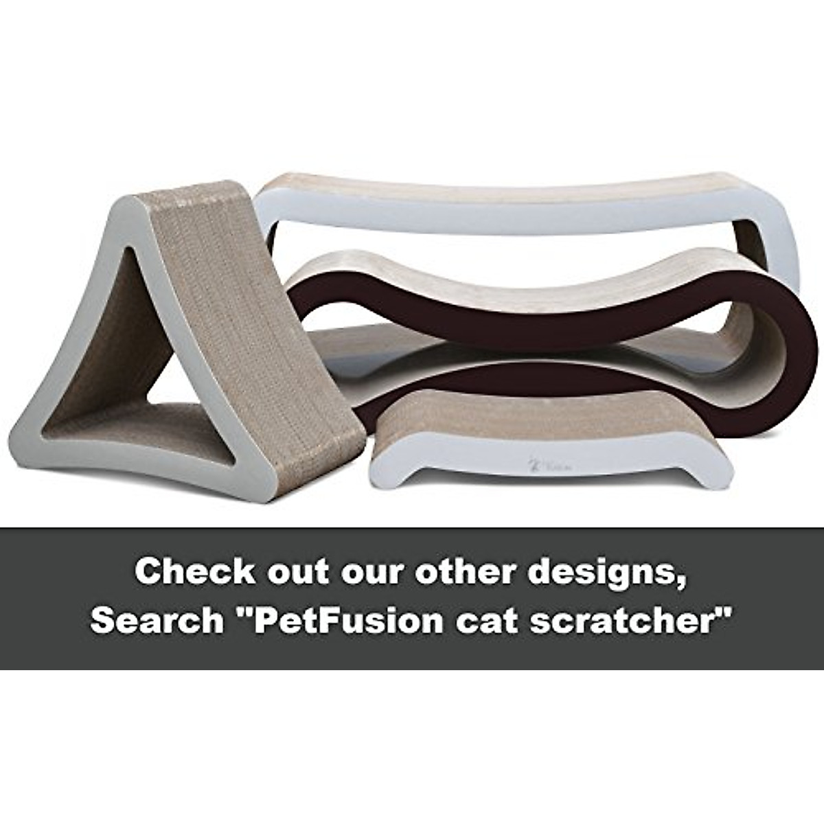 PetFusion Ultimate Cat Scratcher Lounge, Reversible Infinity Scratcher in Multiple Colors. Made from Recycled Corrugated Cardboard, Durable & Long Lasting. 1 Yr Warranty