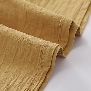 TIMOGG Toddler Baby Girl Cotton Linen Solid Dress Sling Bow Summer Skirt Casual Beach Girls Sundress with Pockets Overall Dress (Khaki, 4-5 Years)