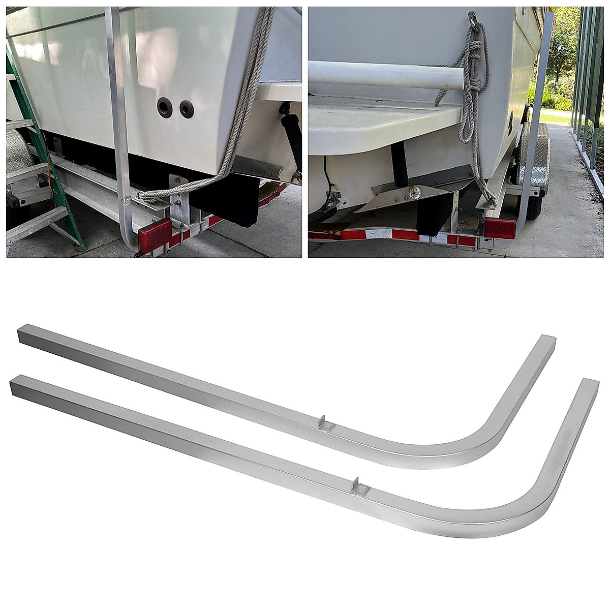 ECOTRIC One Pair Boat Trailer Square Guide On Poles Aluminum 1 1/2" Square 46" Tall Pair