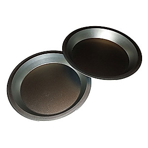 Two 9 inch Pie Pans a Heavy weight steel none stick bakeware set with even heating (Standard version)