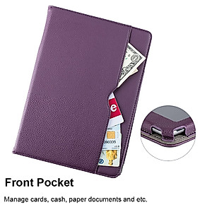 RUBAN Case Compatible with iPad 9.7 Inch 2018/2017 / iPad Air 2 / iPad Air 1 - [Corner Protection] Multi-Angle Viewing Folio Stand Cover with Pocket, Auto Wake/Sleep (Purple)