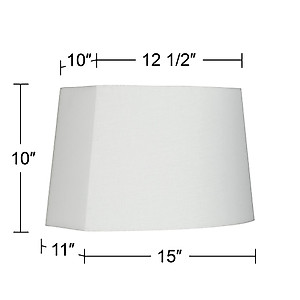 White Medium Modified Oval Lamp Shade 12.5" Wide and 10" Deep at Top x 15" Wide and 11" Deep at Bottom x 10" High (Spider) Replacement with Harp and Finial - Springcrest