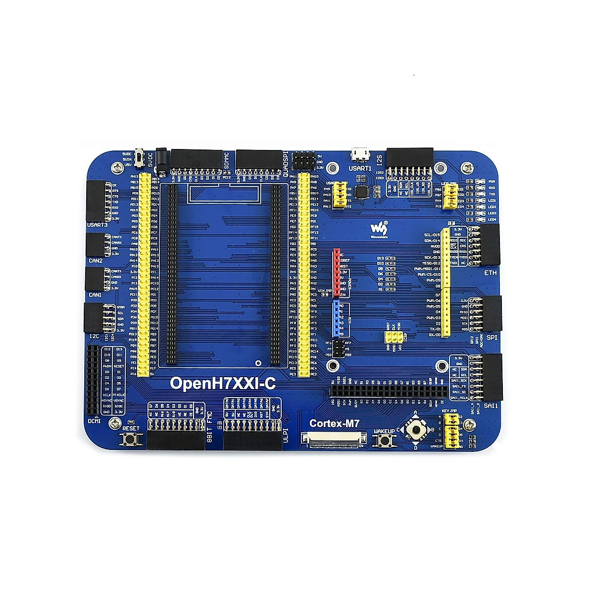 Waveshare OpenH743I-C Package B with 7inch Capacitive Touch LCD (F) The STM32 Development Board Designed for The STM32H743IIT6 Microcontroller