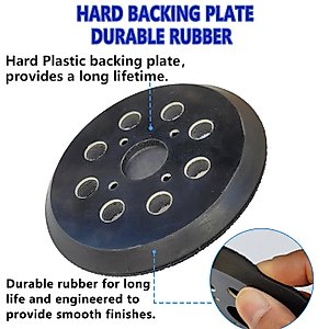 2 Pack 5 inch 8 Holes Sander Backing Pad, Hook and Loop, Replacement Pad for Random Orbit Sander