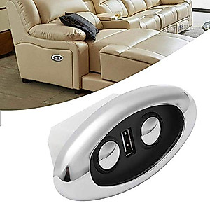 LED Backlight 2 Button Electric Sofa Hand Control Switch, Sofa Controller with USB Port Input 12-29V USB Output 5V-2A (Black)