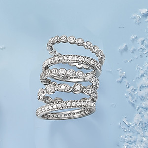 Ross-Simons 2.50 ct. t.w. CZ Jewelry Set: 5 Eternity Bands in Sterling Silver. Size 9