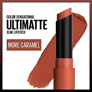 Maybelline Color Sensational Ultimatte Matte Lipstick, Non-Drying, Intense Color Pigment, More Caramel, Caramel Nude, 1 Count