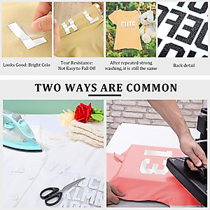 18 Sheets 216 Pieces 8 Inch Iron On Numbers T-Shirt 2 Inch Iron On Letters Patches Kit, 0 to 11 Iron-on Numbers A to Z Heat Transfer Letters for Jersey Football Baseball T-Shirts Team Name (White)