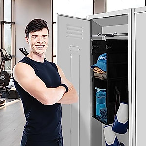 Annecy Locker Organizer for School, Work, Gym, and Closet, 3 Shelf Hanging Locker Accessories for Girls Boys, Adjustable School Locker Shelf from 3 to 2 Shelves, Black