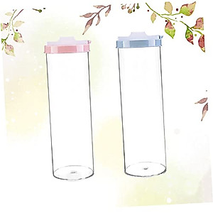 Housoutil 2pcs Italian Pasta Spaghetti Pasta Containers for Pantry Tall Fettucine Pasta Noodles Airtight Pasta Containers Pasta Storage Containers Pasta Storage Tin Round Dry Food