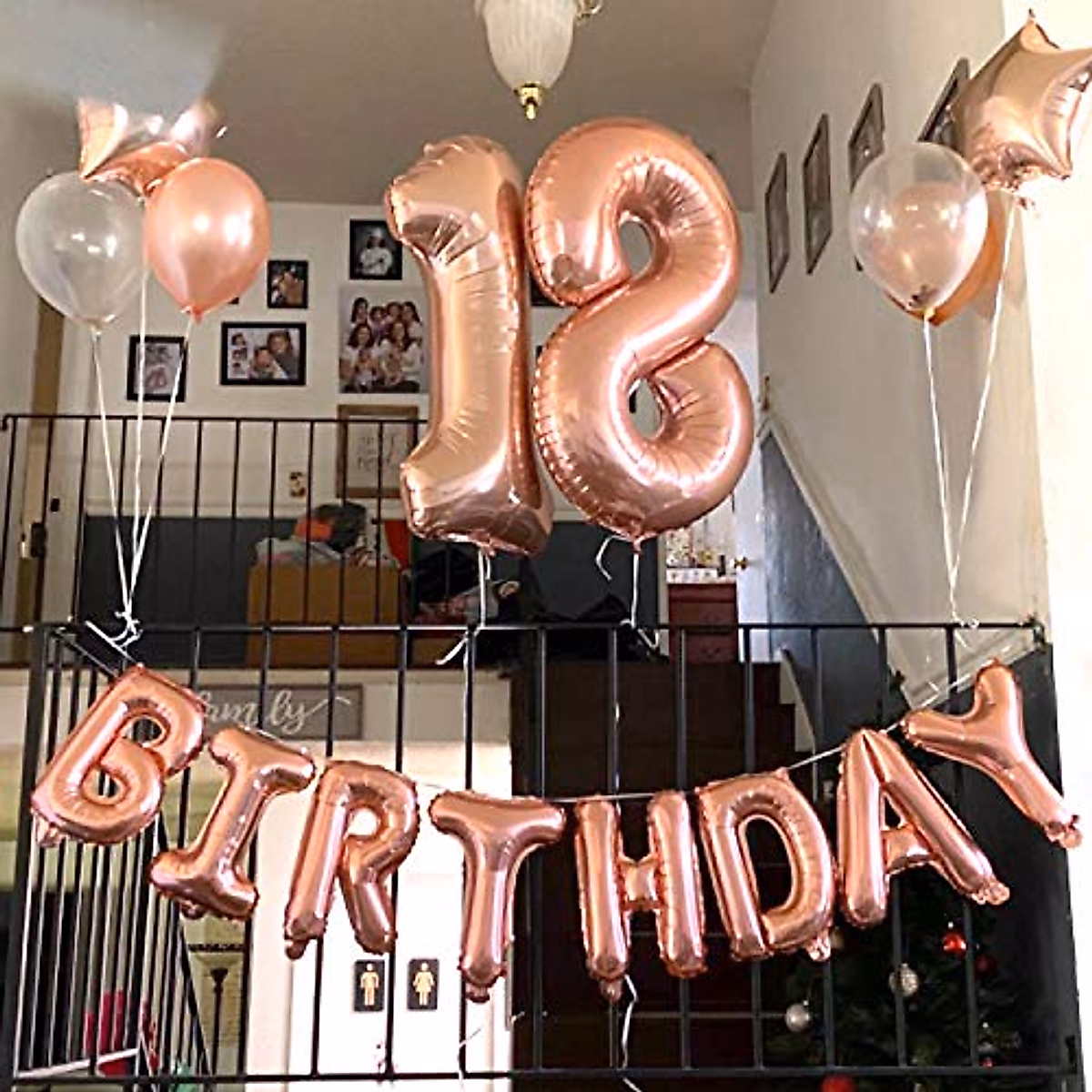Number Balloon 60 Rose Gold 40 Inch Foil Balloon Big Giant Jumbo Birthday Party Decorations Foil Mylar Helium Numbers Balloons for Men Women 60th Anniversary Event