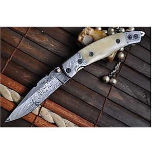 Perkin Knives - Handmade Damascus Folding Knife - Work of Art