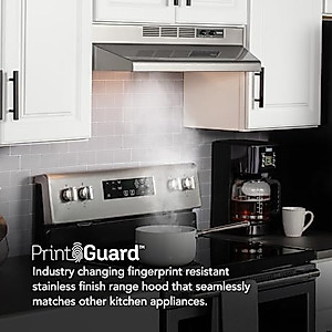 Broan-NuTone 4130SF Fingerprint Resistant Ductless Under-Cabinet Range Hood, 30-Inch, Stainless Finish with Print Guard
