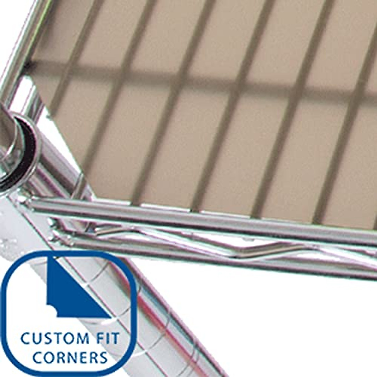 Seville Classics Heavy Duty Fitted Liners Water-Resistant Protector Mat, Non Adhesive for Wired Shelves, Office, Kitchen, Garage, 48" x 18" Shelf (2-Pack), Semi-Transparent Taupe