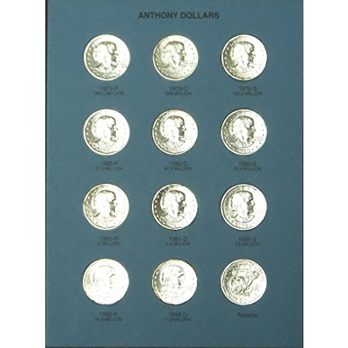 1971 P, D, S 24 Coin Eisenhower and Susan B. Anthony Dollar Set - 1971-1999 Uncirculated