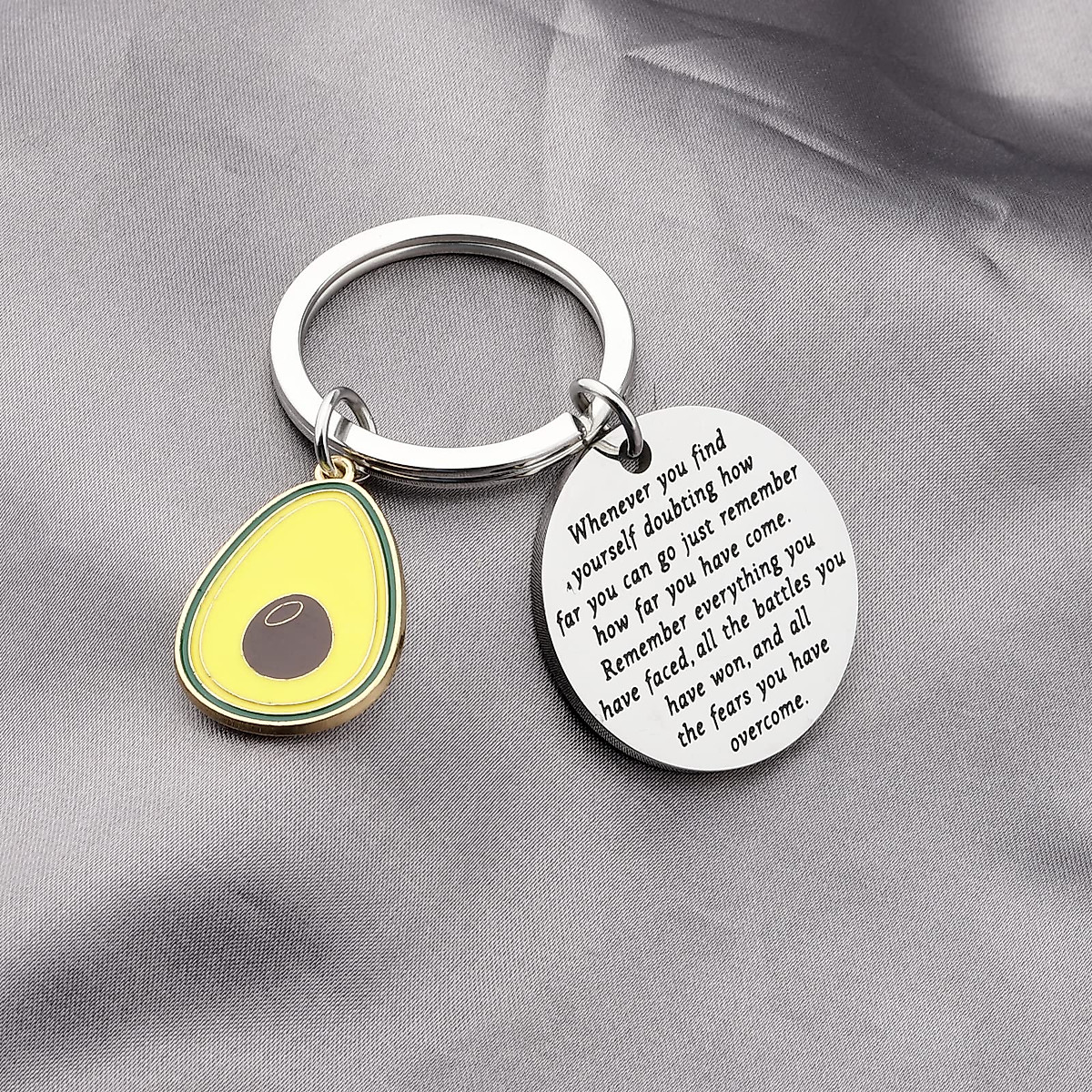TIIMG Avocado Inspirational Quote Keychain Avoacdo Lover Jewelry Avocado Girl Fruit Gift (avocado whenever)